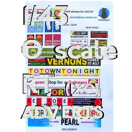 1/43 bus adverts for IXO / CORGI RT model | Kingsway Models