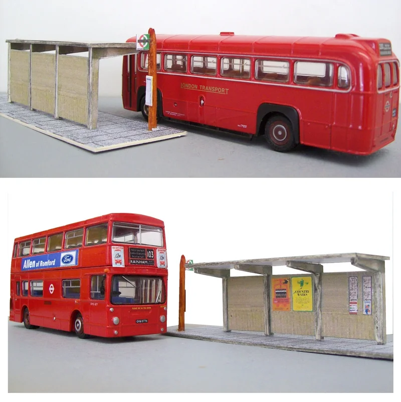 LTS London Transport bus shelters (6) 1/76 | Kingsway Models