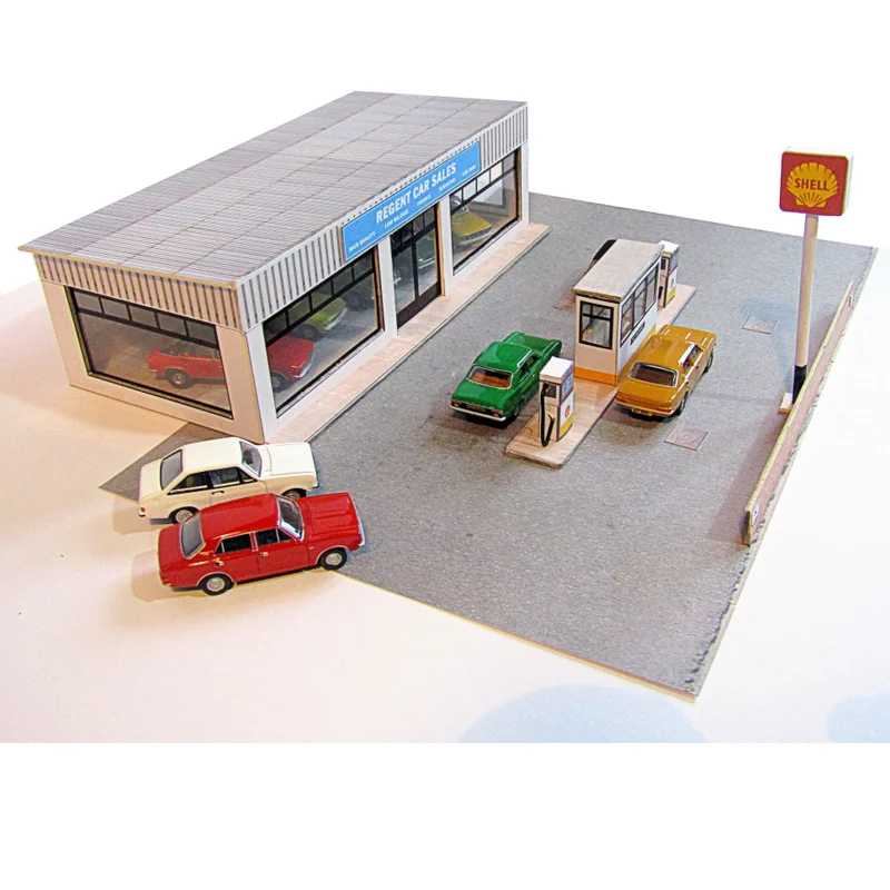 GS Garage filling station & showroom 1/76 | Kingsway Models