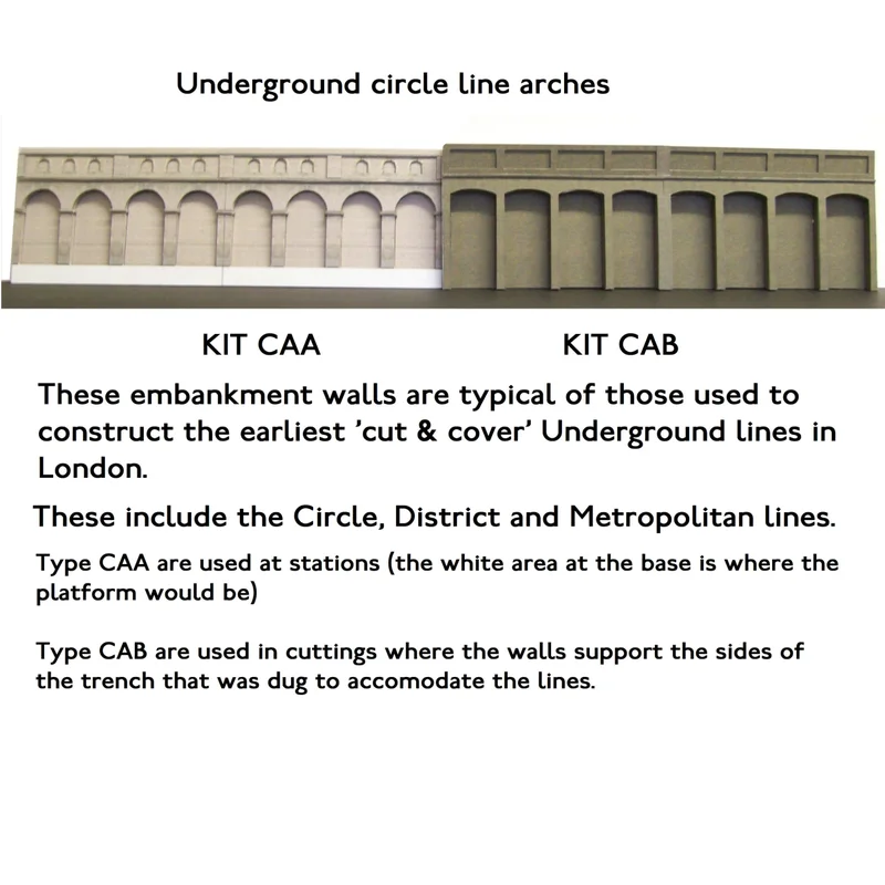 Underground Circle Line Arches 1/76 £8.00 | Kingsway Models