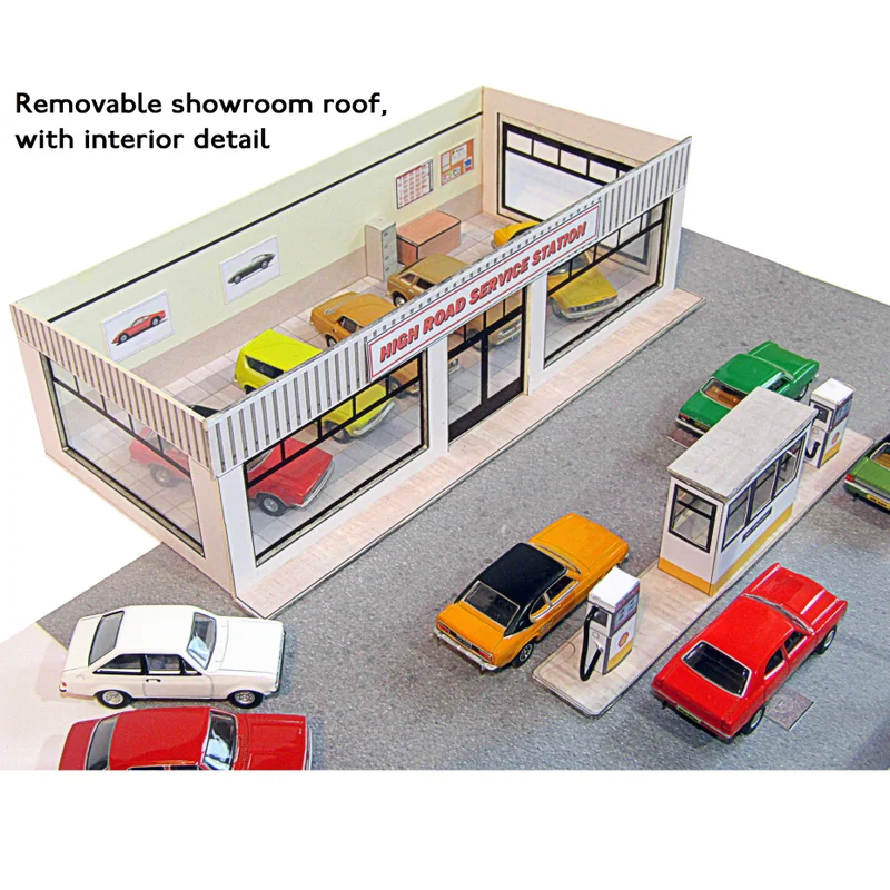 GS Garage filling station & showroom 1/76 | Kingsway Models