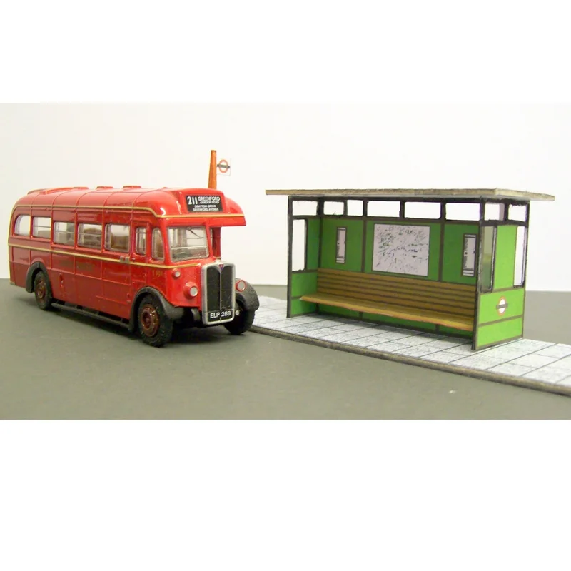 HBS Charles Holden LT bus shelters (2) 1/76 | Kingsway Models
