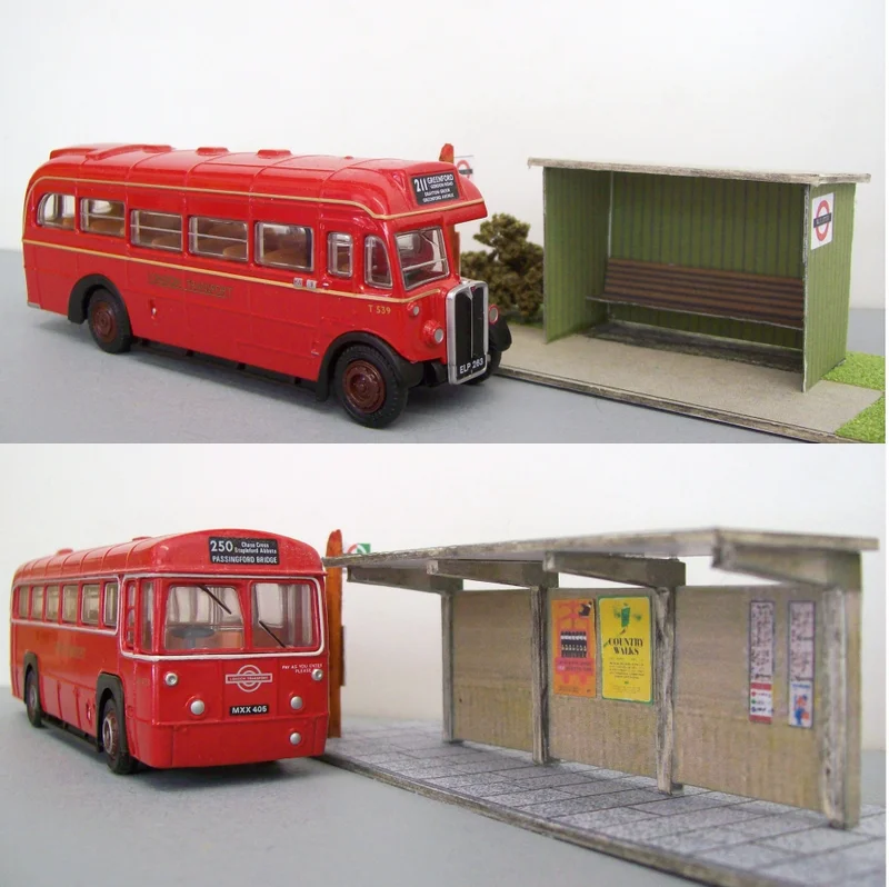 LTS London Transport bus shelters (6) 1/76 | Kingsway Models