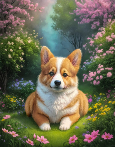 Colorful Welsh Corgi Dog Portrait Art For Corgi Lovers