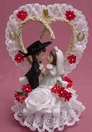 HoDown Hillbilly Redneck Bride - Cowboy Groom Wedding Cake Topper