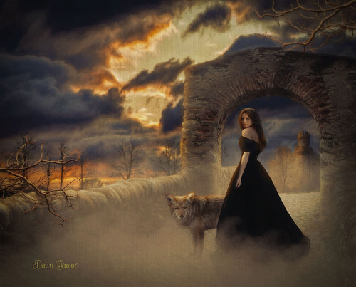 Nightfall Medieval Sunset Fantasy Painting | Gothic Wall Art