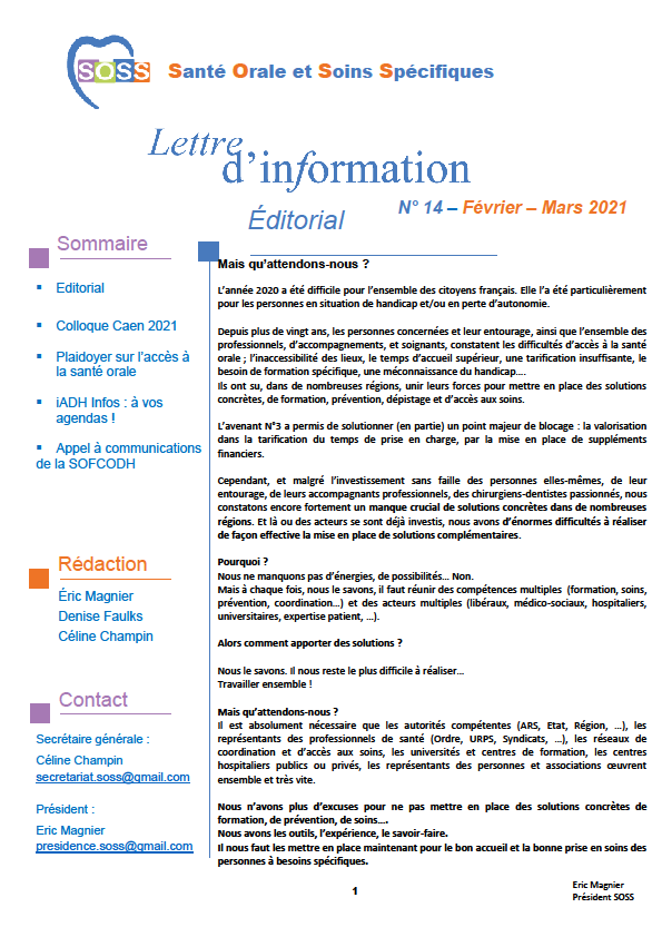 La lettre d'information n°14 est en ligne
