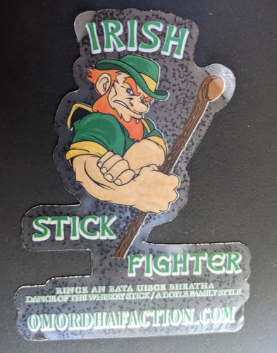 Clear Doyle Irish Stick Fighter Sticker | O Mordha Faction