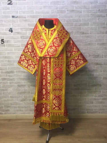 Red-Gold Bishop's Vestments - Vestment set for Bishop - Archbishop's ...