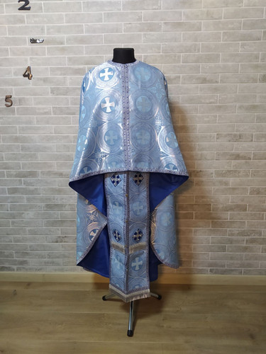 Light blue vestment with the icon - Greek vestment in brocade - Priest ...