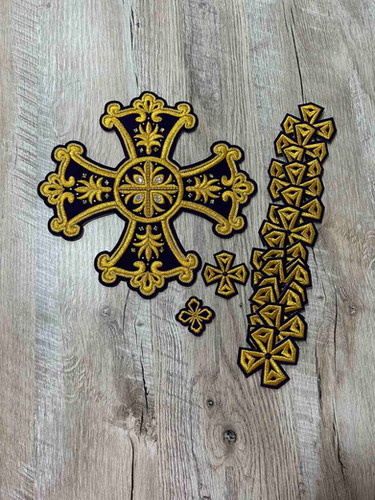 Set of 16 embroidered crosses for vestment - Patch crosses appliques ...
