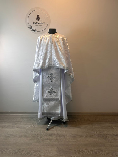White liturgical vestment - Priest vestment on brocade - Church garment ...