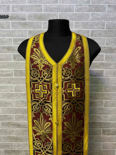 Black and maroon orthodox stole and cuffs in brocade - Priest's ...