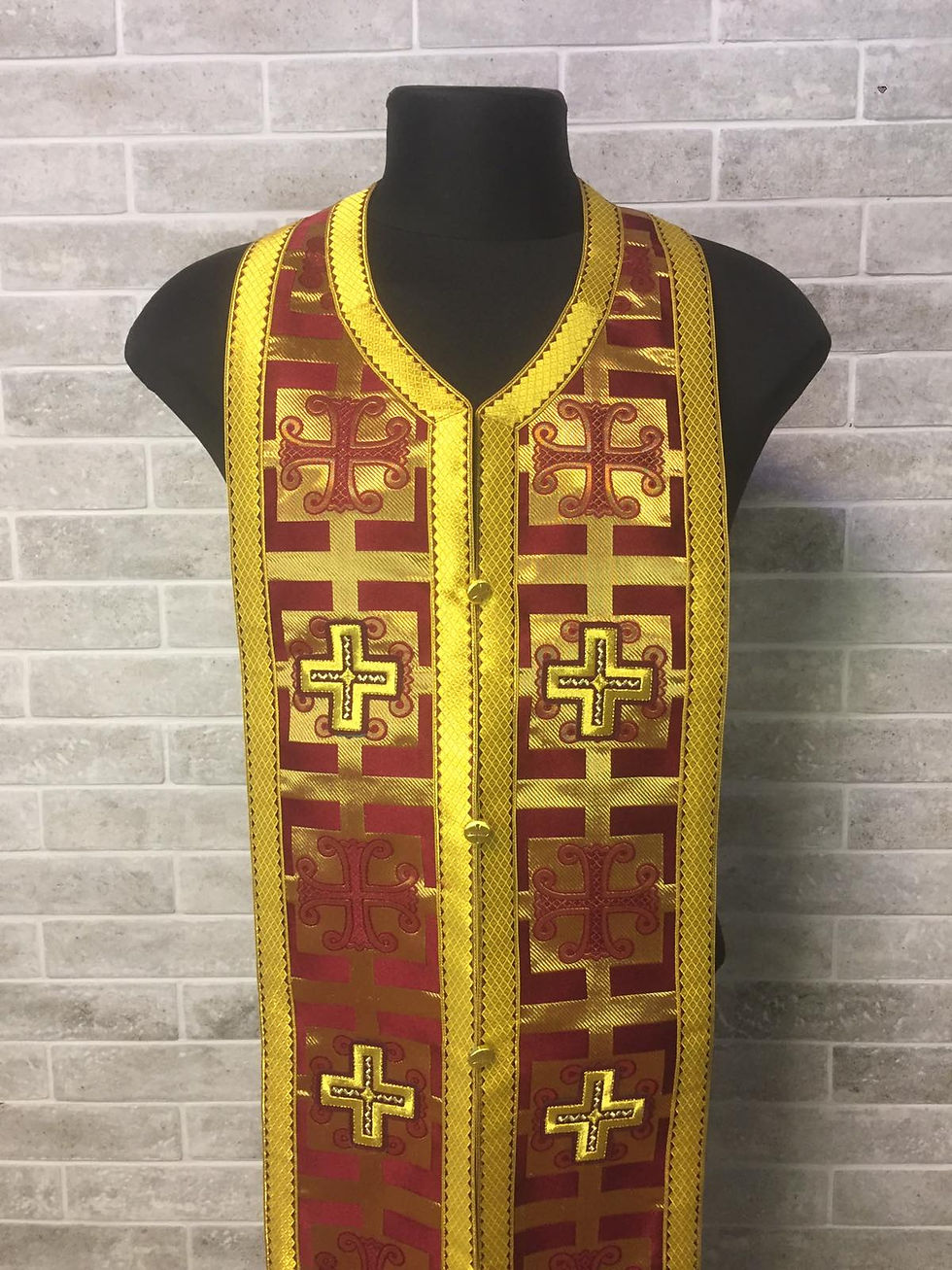 Communion set: stole and cuffs in brocade - Priest's liturgy communion ...