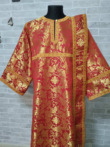 Sticharion for deacon with single red rorar - Deacon's alb - Orthodox ...