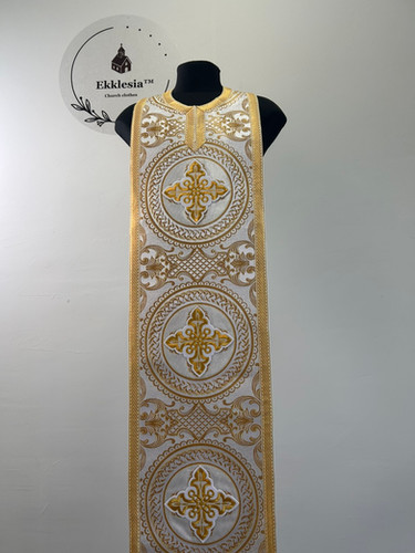 Priest's stole and cuffs - Communion set in brocade - Orthodox priest ...