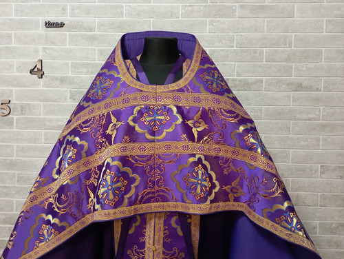 Violet Russian style vestments in brocade - Priest vestments - Clothes ...