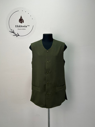 Chaplain vest in khaki color - Vest for priest without sleeves with ...