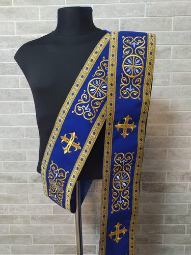 Embroidered Slavic double orar - Protodeacon's orarion - Orthodox ...