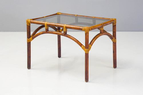 Mid-Century Bamboo and Cane Side table | D J Green Antiques