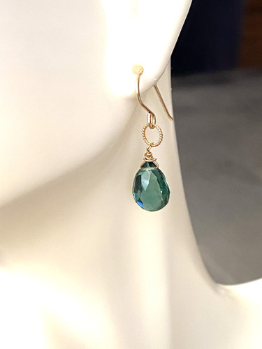 Indicolite Quartz on Gold | Jewelry