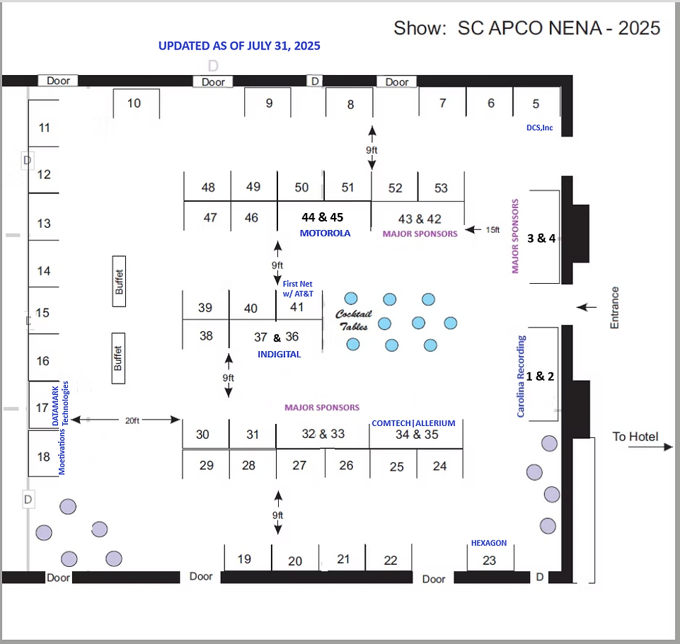 Exhibition Floor Plan | SC APCO/NENA CONF
