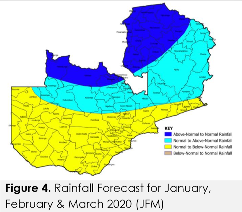 Rainfall In Zambia 2019-2020 Season