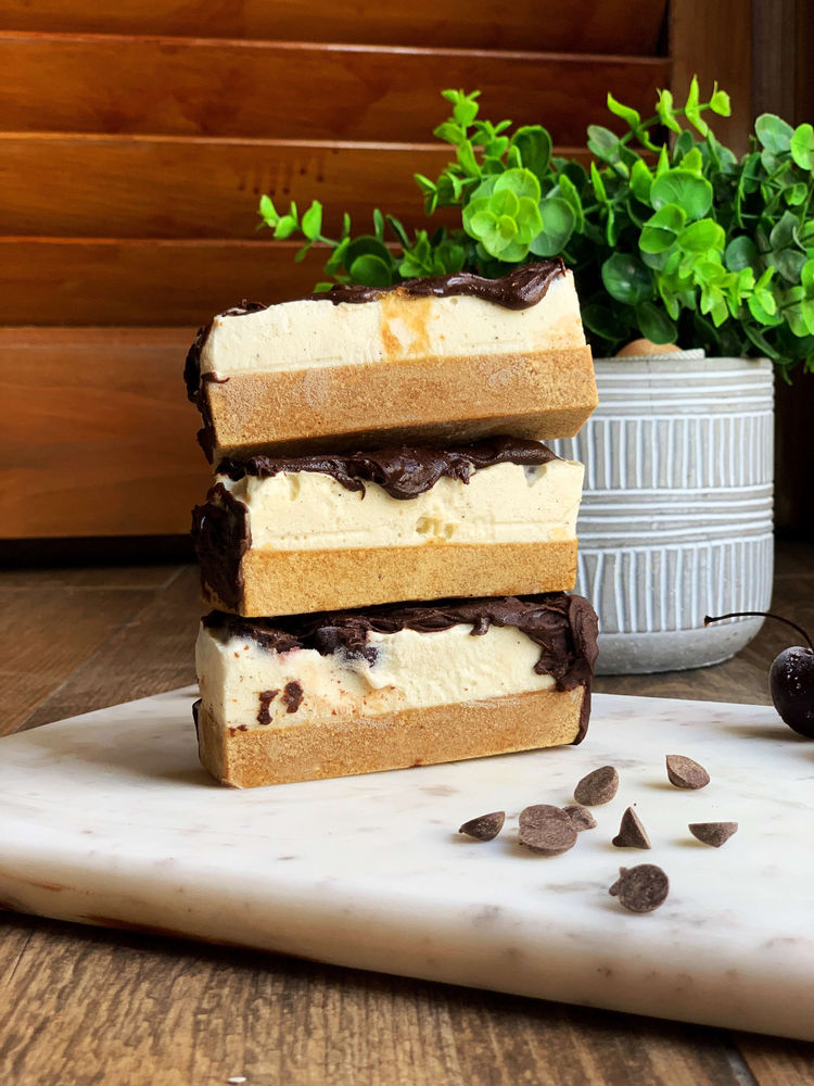 Honey Graham Cherry Ice Cream Bars (Low Carb & Gluten Free)