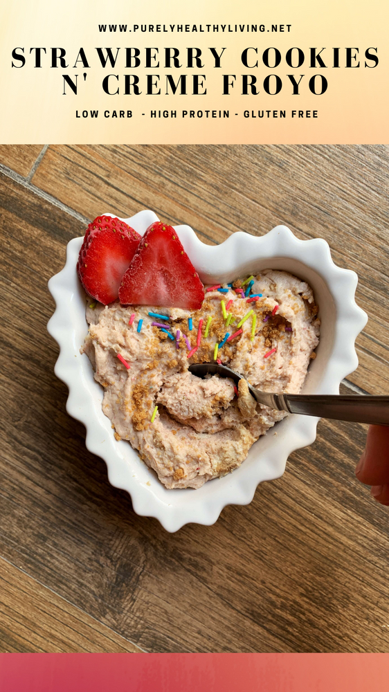 Strawberry Cookies N' Creme Froyo (Low Carb & Gluten Free)