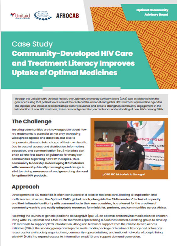 Case Study: Community-Developed HIV Care and Treatment Literacy ...