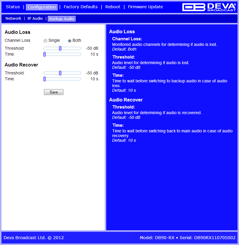 DB90-RX - IP Audio Decoder | main