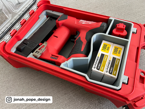 Milwaukee packout pin nailer insert by Jonah pipe designs | Thrive-3D
