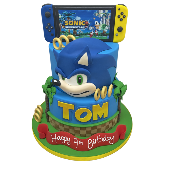 Custom Sonic Nintendo Switch Birthday Cake Bespoke Gaming Celebration ...