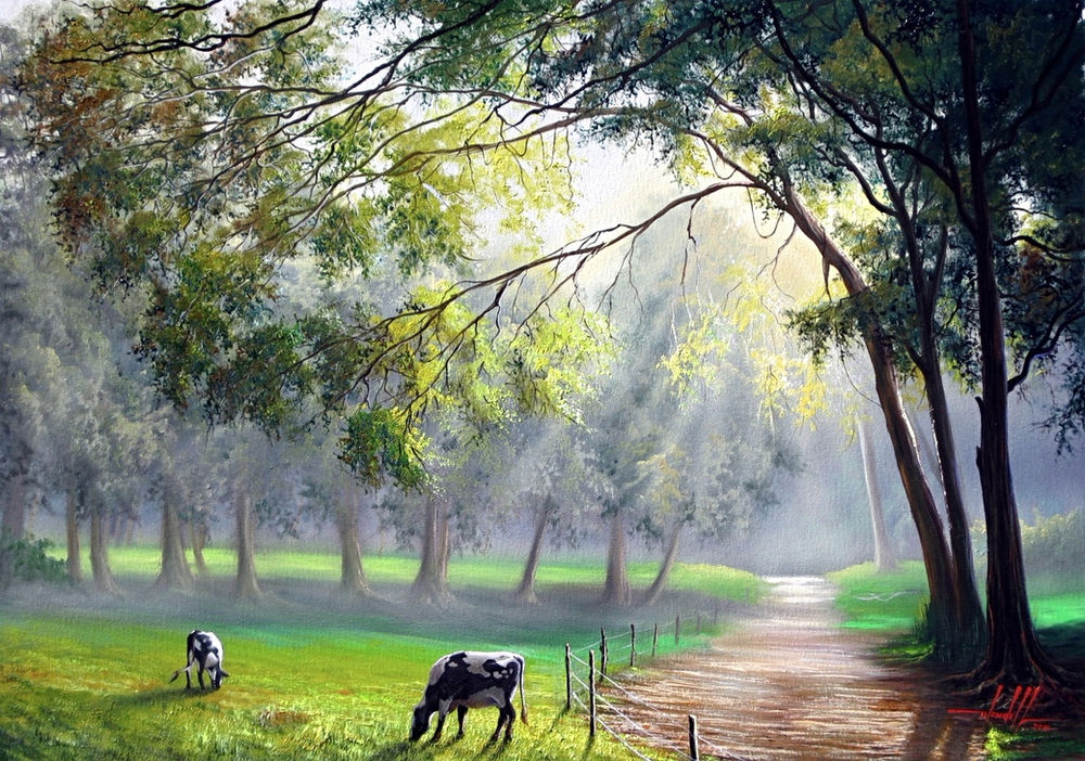 Pintura de Paisagem Bucólica