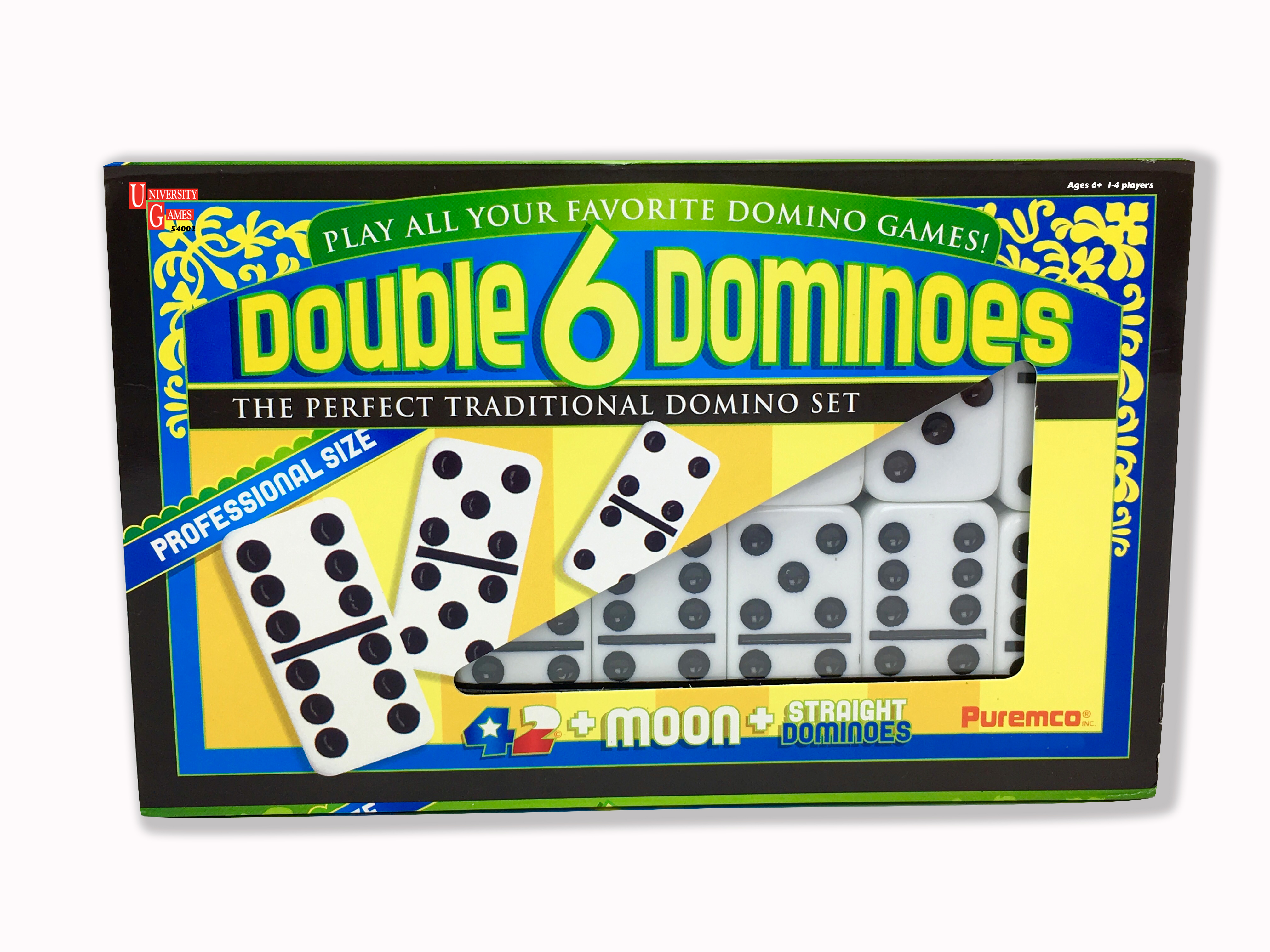 Double 6 Black Dot Dominoes | University Games