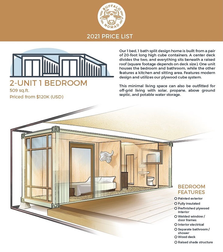 Buffalo Nomad shipping container homes Sonoma County Ca.