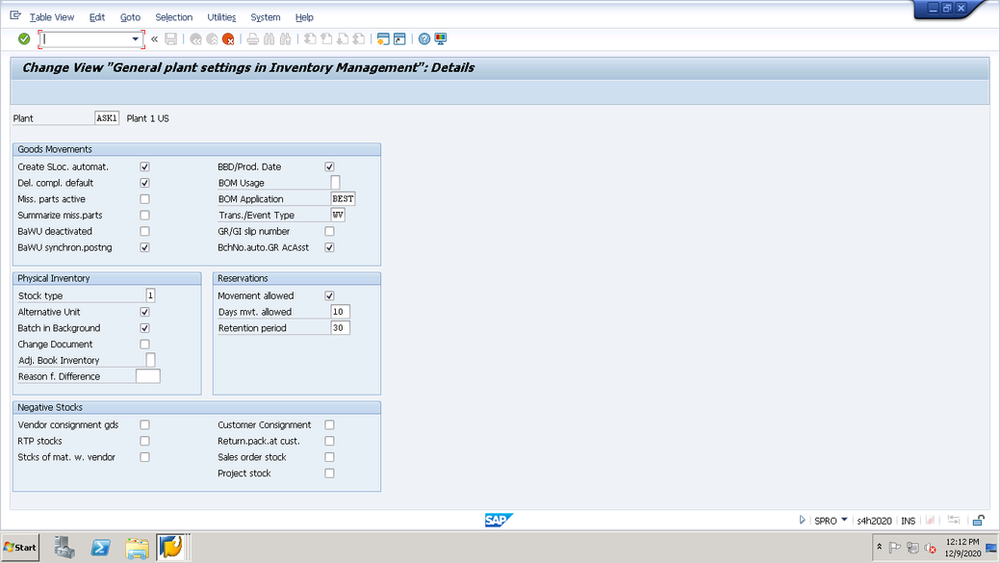 1. Configuration of Enterprise Structure for Production Planning (PP)