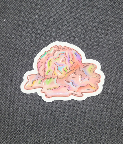 Melted Brain Vinyl Sticker | Prismatic Pisces | Trippy Vinyl Sticker