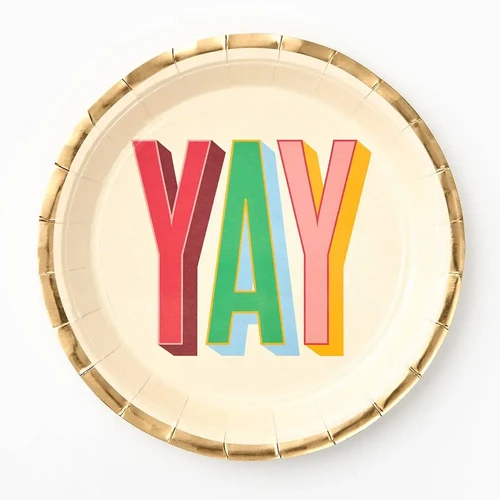 Yay Typography Large Disposable Plates | Create Studio Atx
