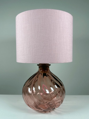Dusty Pink Linen & Spiral Lampshade & Lamp Base Set | Thirty Three ...