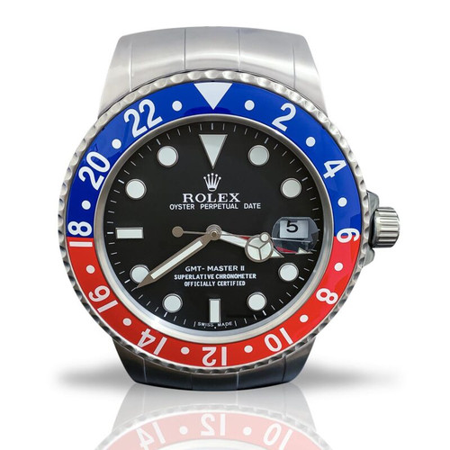 Reloj de pared GMT-Master II Pepsi XXL | Rojo azul | Exclusive Clocks