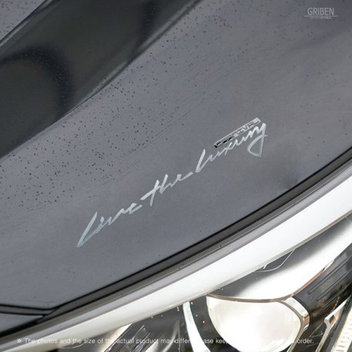 Griben Car Slogan Matte Chrome Metal Sticker Pair 60331 Handwriting ...