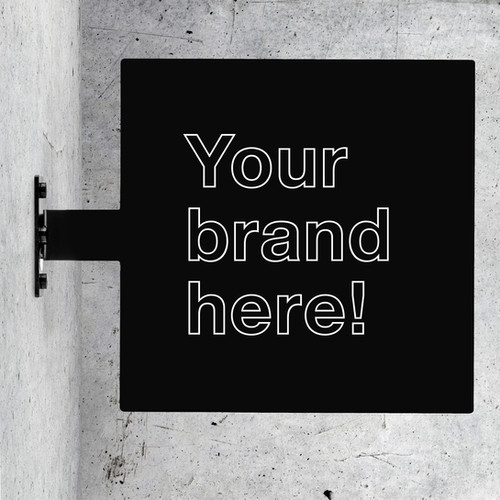 400mm Square Sign - Black | RoundSign