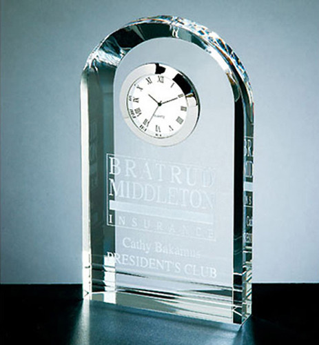 Recognition Arch Clock | Cascade Crystal
