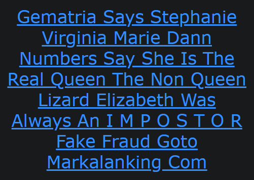 Gematria Says Stephanie Virginia Marie Dann Numbers Say She Is The Real ...