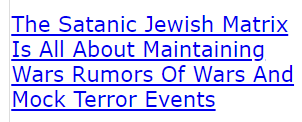The Satanic Jewish Matrix Is All About Maintaining Wars Rumors Of Wars ...