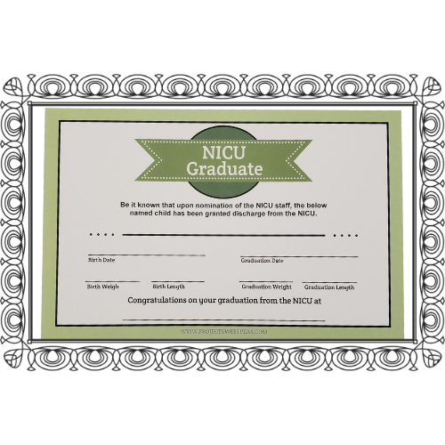 NICU Graduate Certificate | Project Sweet Peas