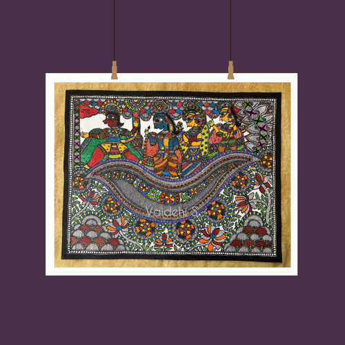 Pushpak Viman carrying Hanuman, Ram, Sita and Laxman | Captivating Canvases