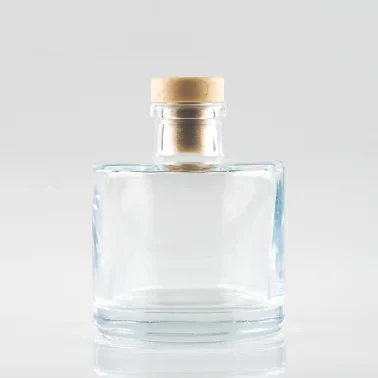 200ml Heavy Round Clear Glass Bottle with Natural Stopper. | Big Bubble