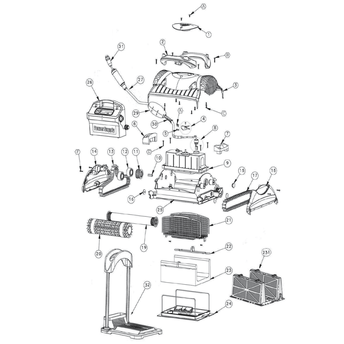 Aquatight A-bot RX Robotic Pool Cleaner Spare Parts | Big Bubble